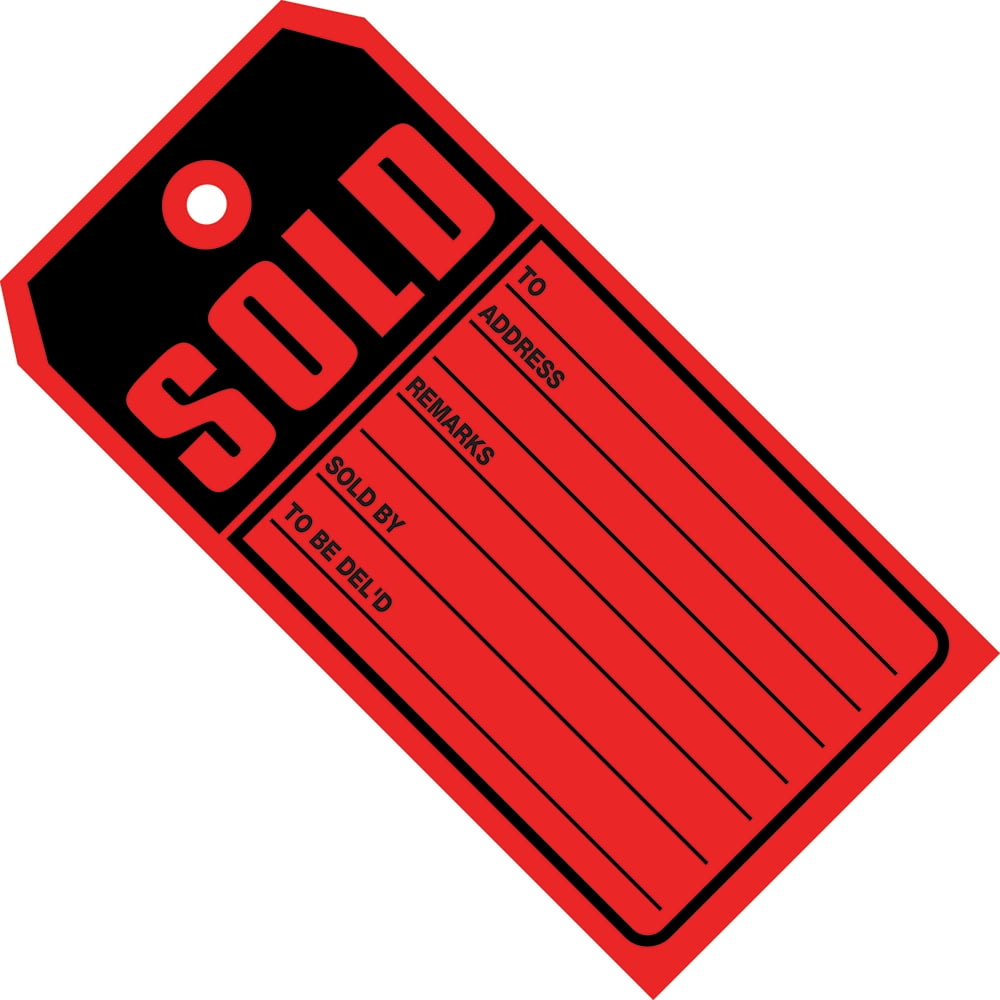 Box Partners Sold Tag,10 Point Card Stock,4.75x2 3/8,RD,1K/CS - BXP ...