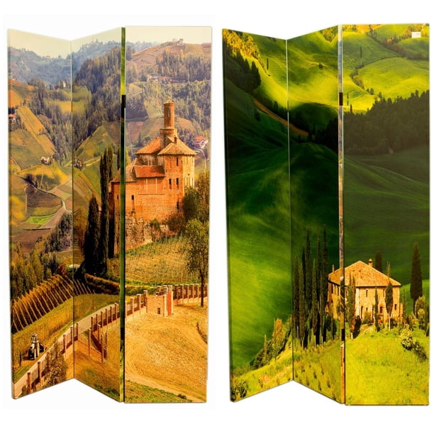 Eye-catching Canvas Room Divider With Prairie Print, Multicolor ...