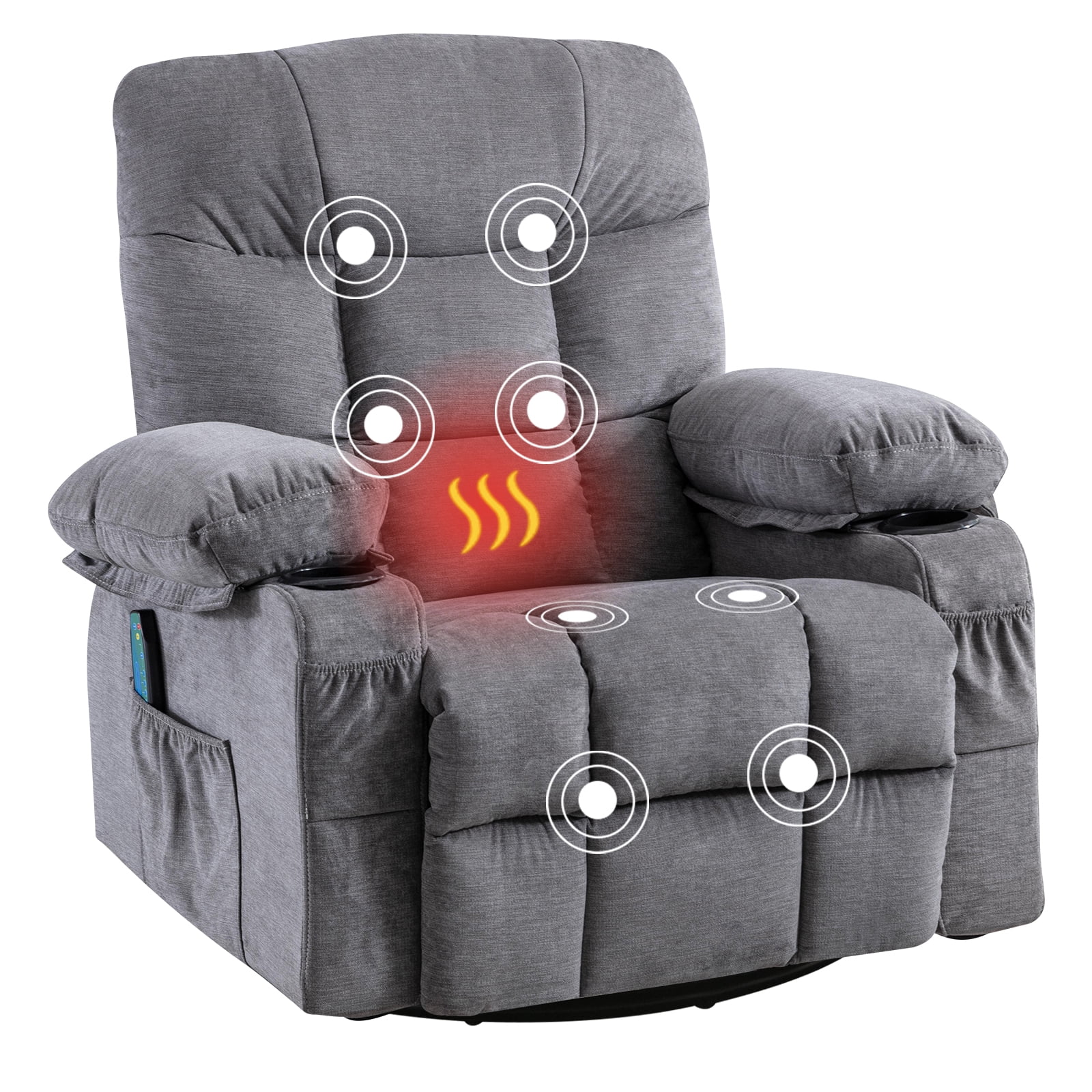 Bosmiller Massage Rocker Recliner Chair, Stainless steel, Grey ...