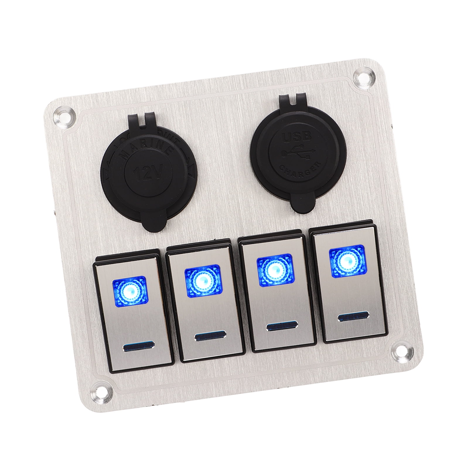 Panel de interruptor basculante de aluminio de 4 entradas, Panel de ...