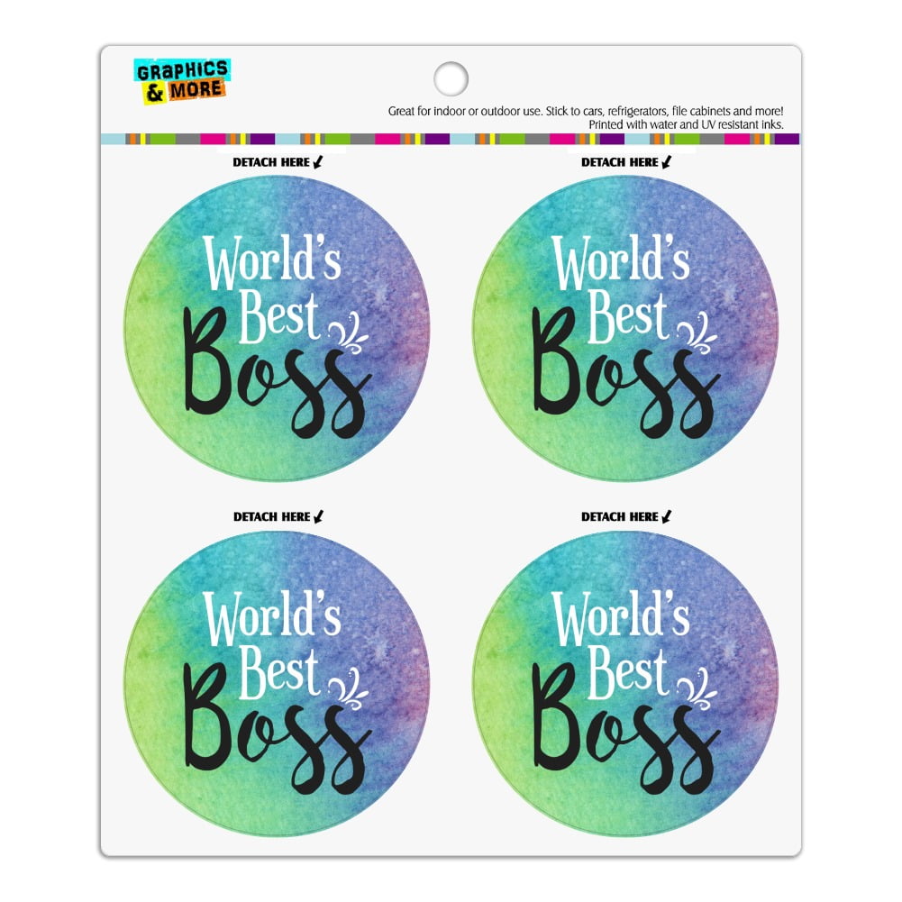 World's Best Boss Refrigerator Fridge Locker Vinyl Circle Magnet Set ...