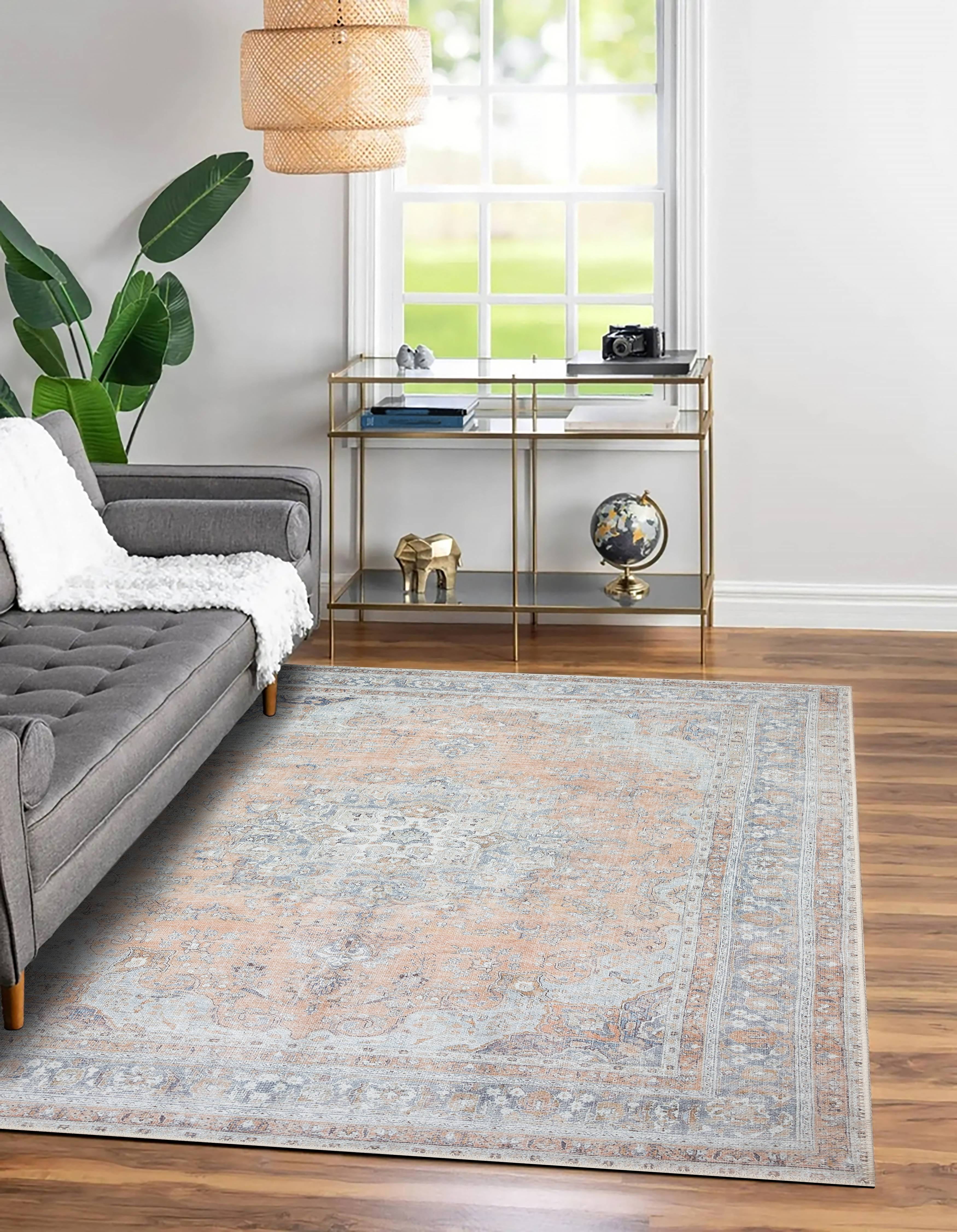 Adiva Rugs Machine Washable Water and Dirt Proof Area Rug for Living ...