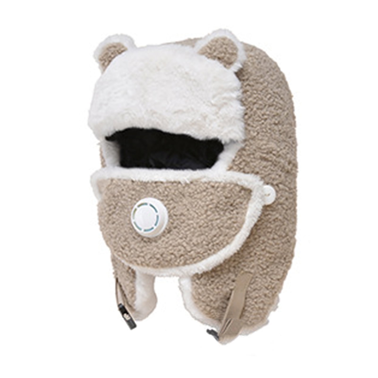 Yesbay Winter Warm Faux Lambswool Earflap Windproof Face Cover Hat with ...