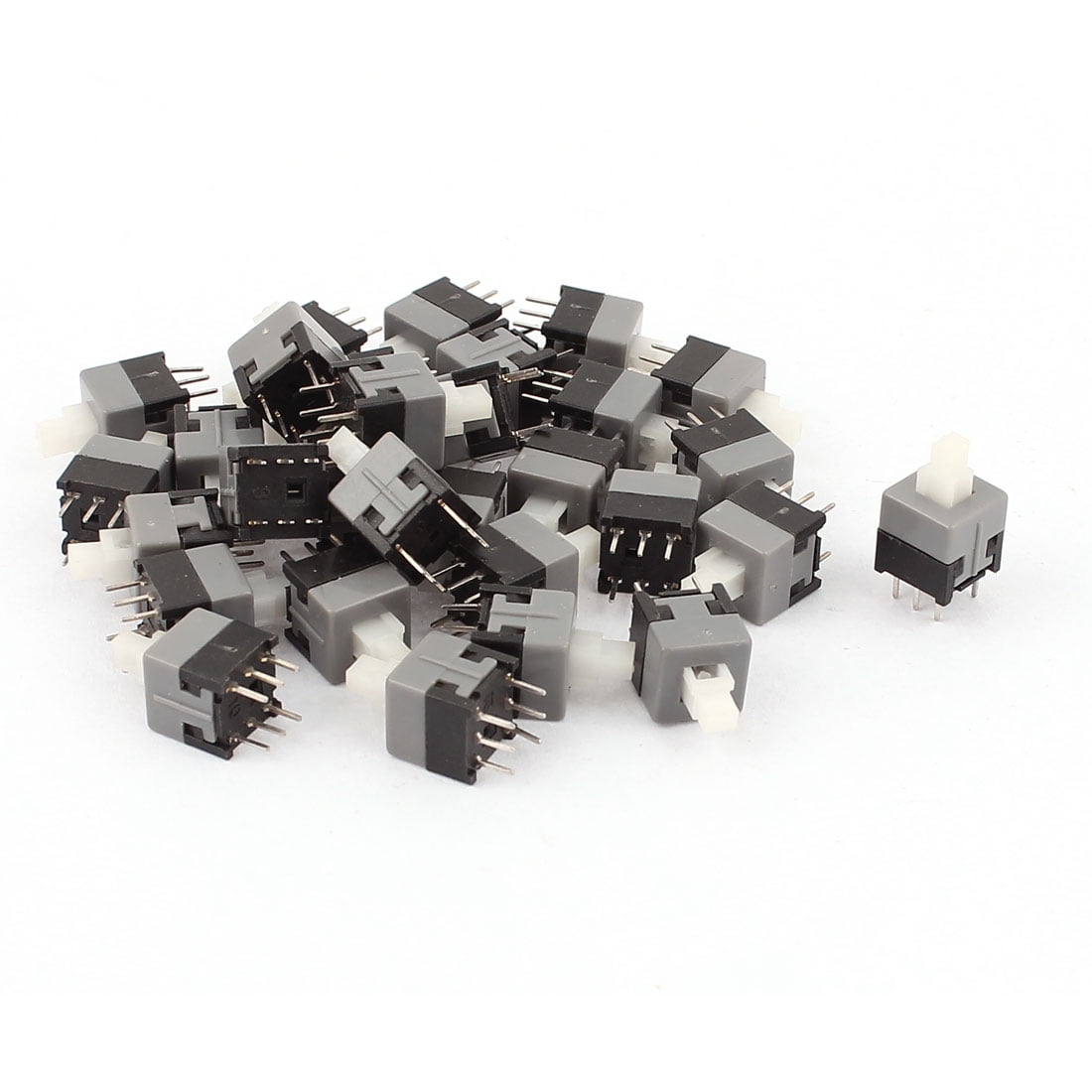 30 Pcs 6 Pin DPDT Latching Tact Tactile Micro Push Button Switch ...