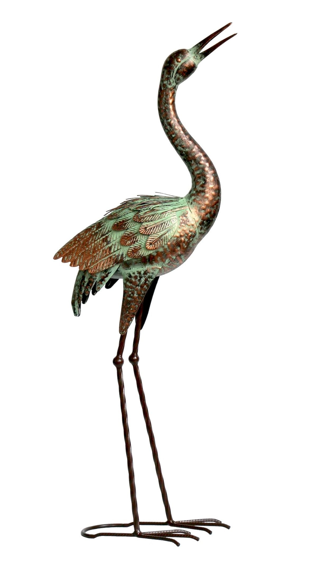 Standing Metal Heron Garden Statue - Walmart.com