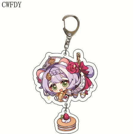 Genshin Impact Keychain Morax Klee Cartoon Cosplay Two Sided Acrylic ...