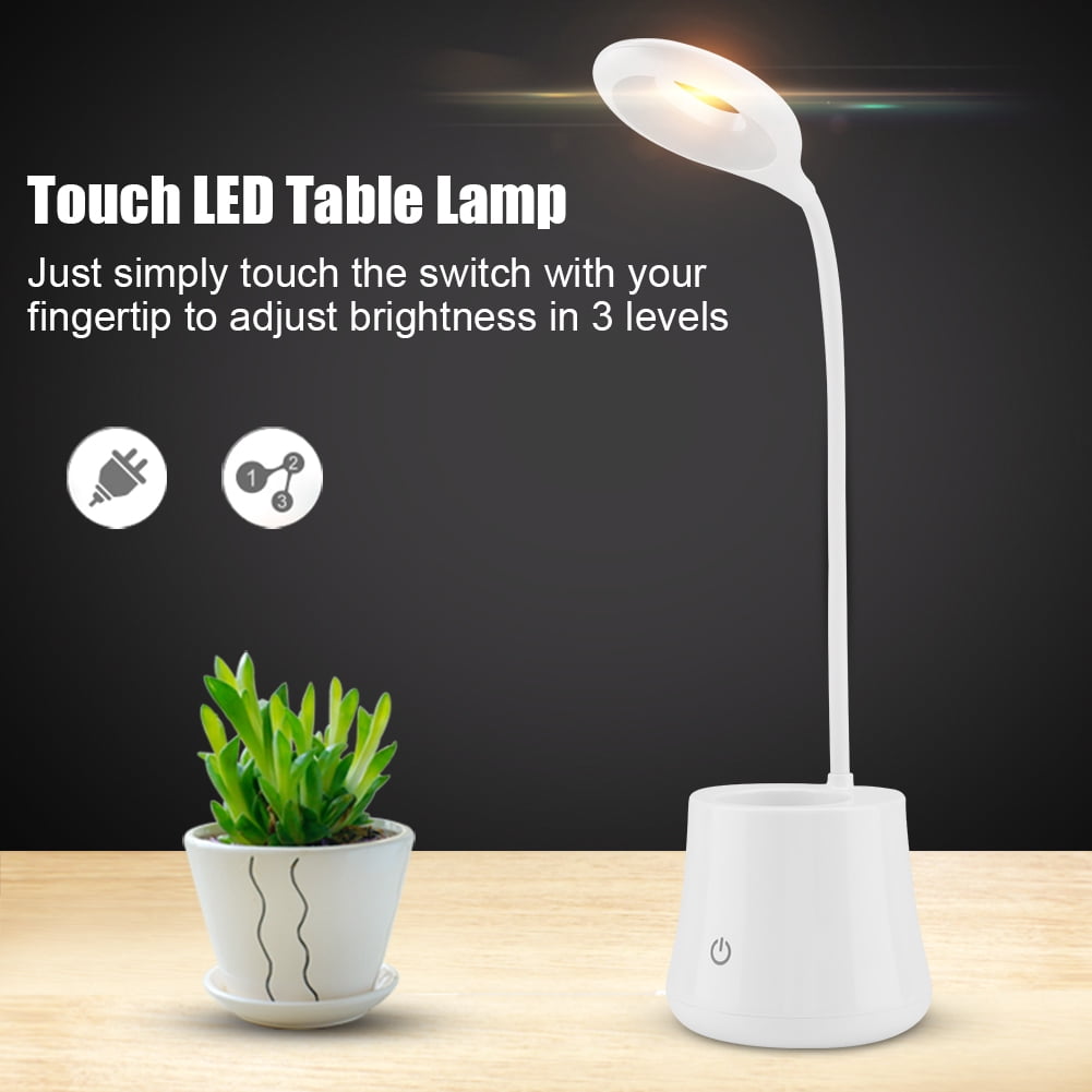 FAGINEY Rechargeable Touch Switch LED Table Lamp Adjustable Light for ...