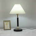 KUNJOULAM Brass Bedside Lamp, 17.7" Table Lamp with Metal Base Black ...