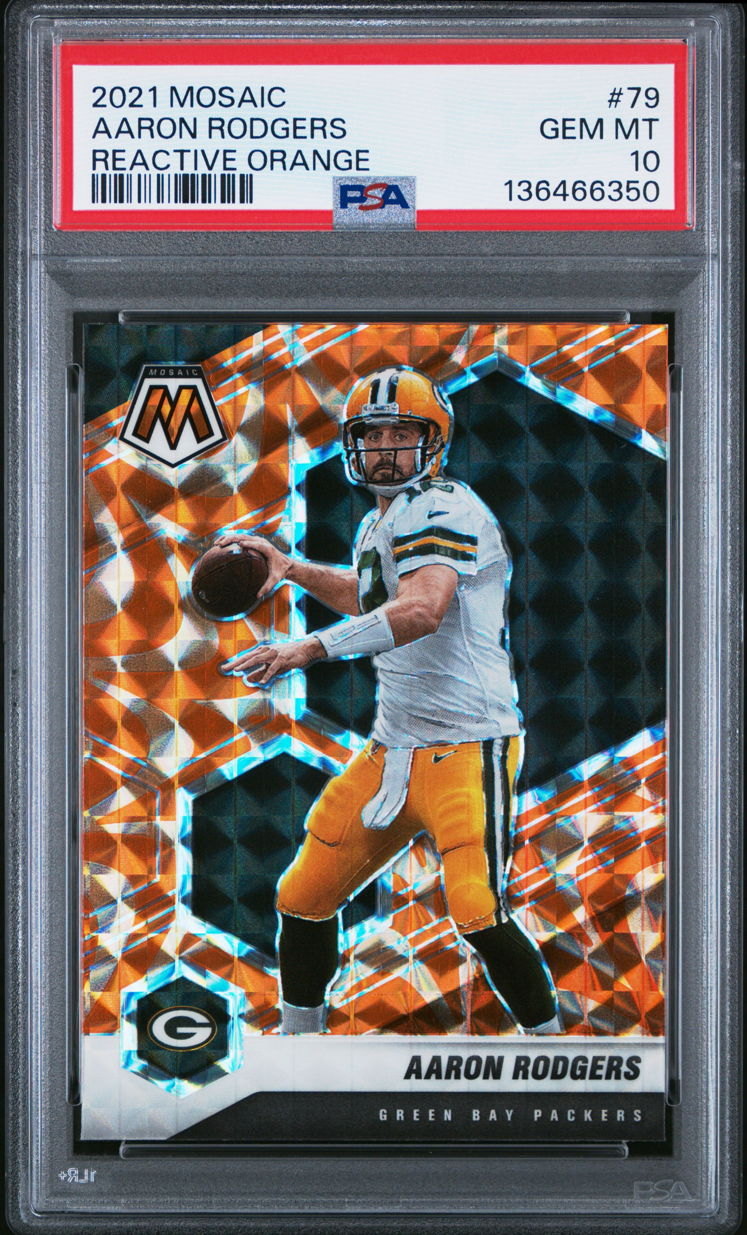2021 Panini Mosaic Aaron Rodgers #79 Reactive Orange PSA 10 - Walmart.com