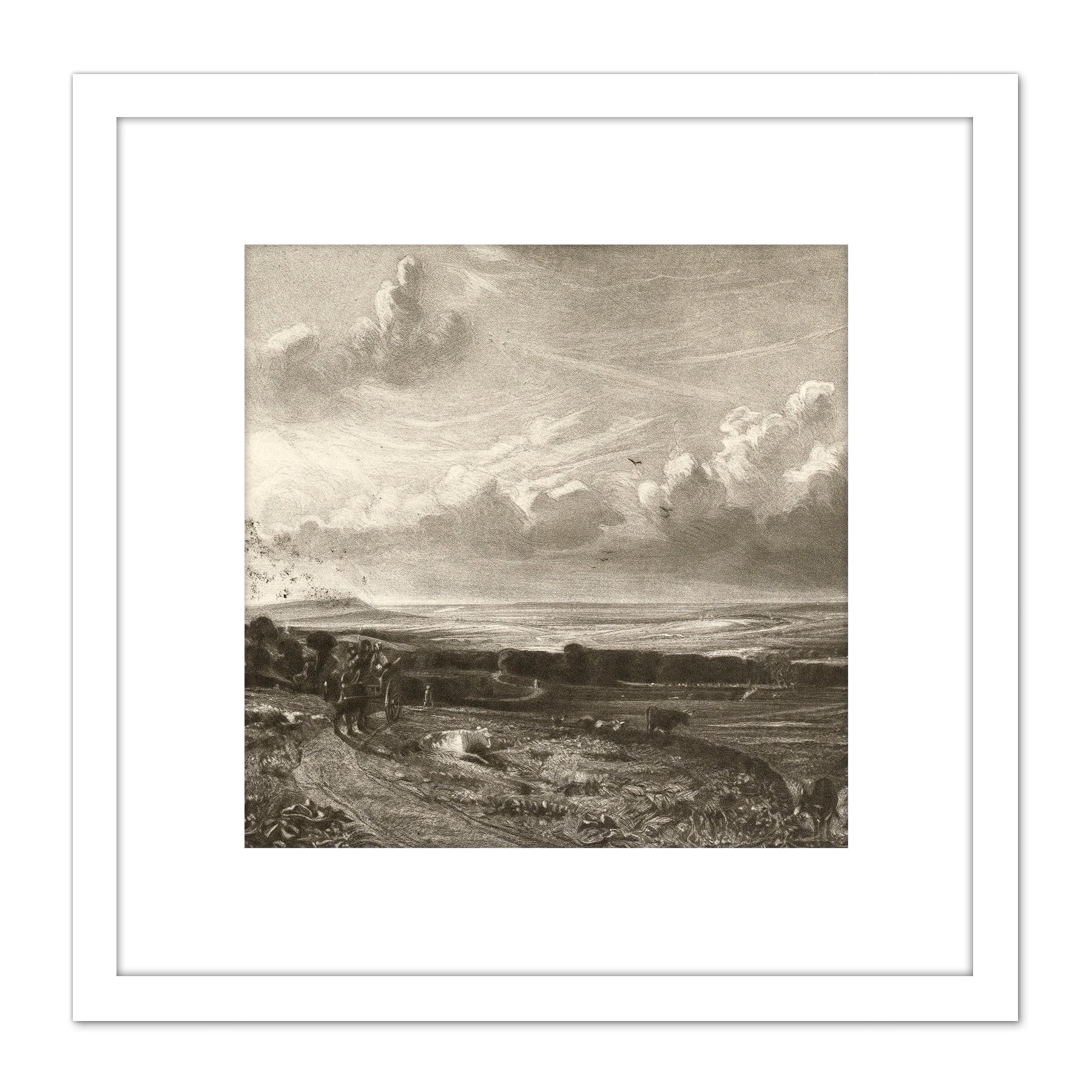 David Lucas Hampstead Heath Harrow In Distance Painting 8X8 Inch Square ...