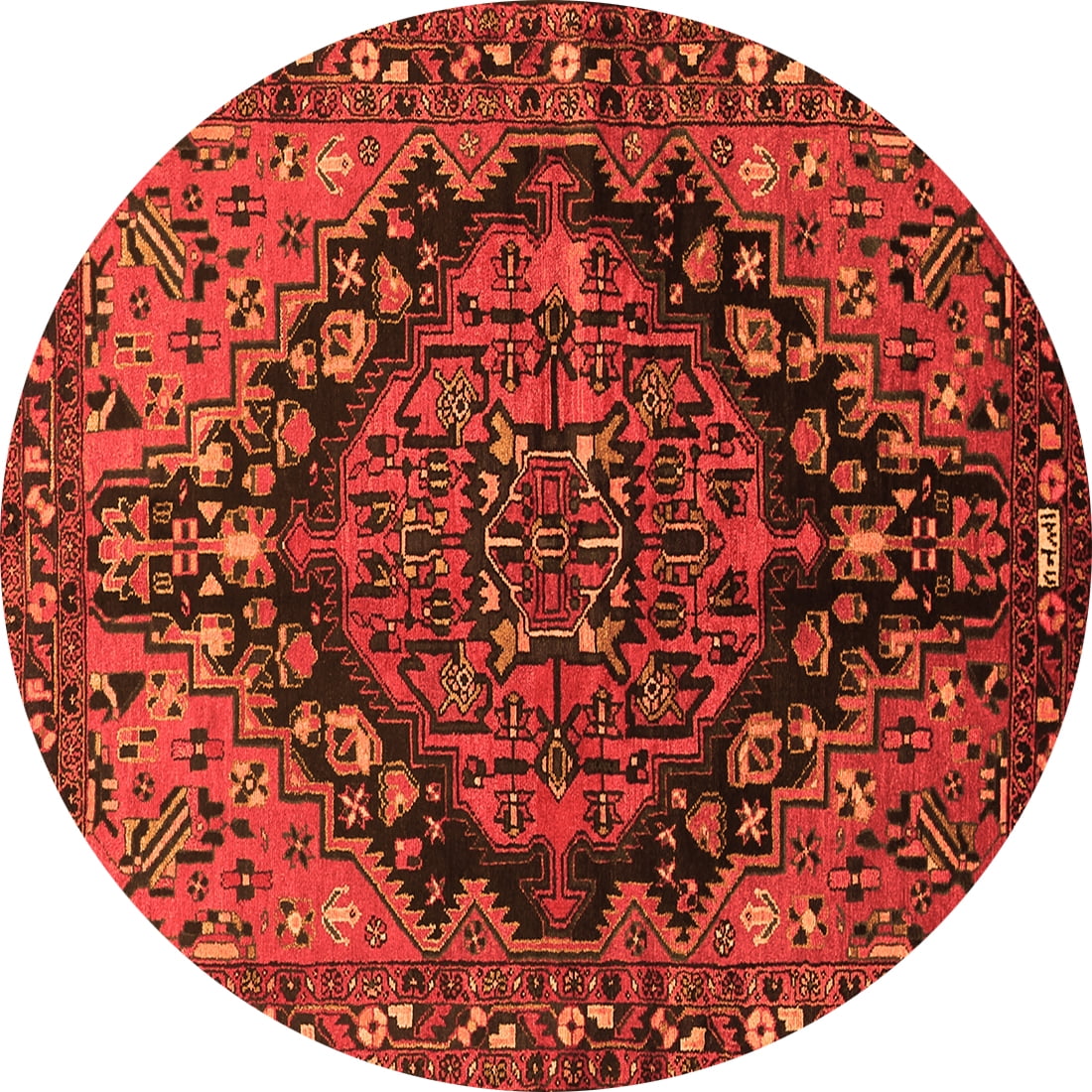Ahgly Company Indoor Round Persian Orange Traditional Area Rugs, 6 ...