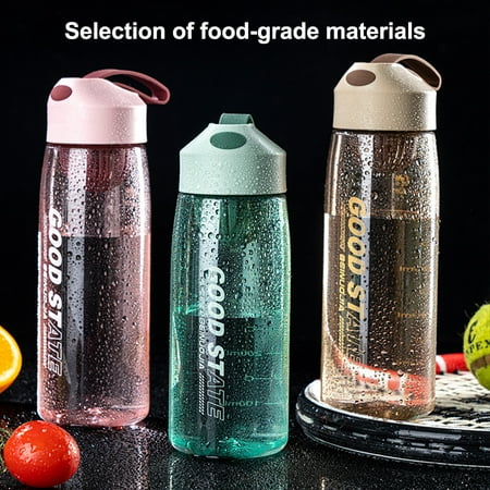 Water Bottle Leak-proof Portable Sports Drinking Wide Mouth Fitness Gym Running Drink Cycling ...