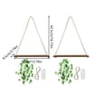 2Pcs Wooden Floating Wall Shelves with LED String Lights & Artificial ...