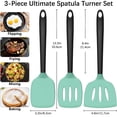 3 Pack Silicone Spatula Set, High Heat Resistant, Fish Spatula, Solid ...