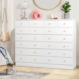 Ubesgoo Wooden Dresser for Bedroom with 7 Drawers, White, 25.98x13x40 ...