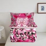 Pink Preppy Comforter Set Disco Cowgirl Room Decor, Pink Ribbon ...