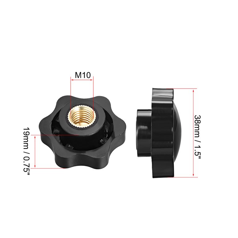 M4 Thread Knobs Uxcell M4 X 16mm Clamping Handle Knobs - 5pcs Plastic ...