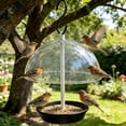 Adjustable Squirrel Proof Hanging Bird Feeder with Metal Tray and Clear ...