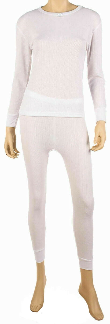 Women's 100% Cotton Waffle Knit Thermal Long Johns Underwear Top&Bottom 2PCs Set - Walmart.com