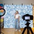 Sky Blue Flower Photography Backdrop 12x8FT, Pastoral White Plant Petal ...