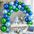 Blue and Green Round Foil Balloons, 22" 18" 15" 4D Helium Balloon ...