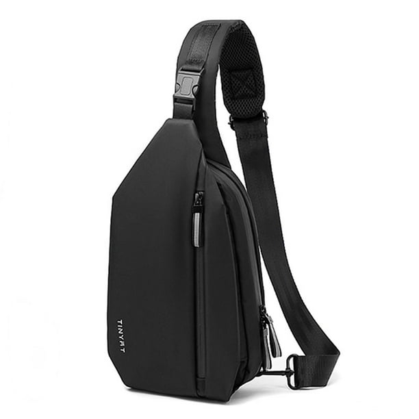 Tinyat Crossbody Bag for Men Black Sling bag Anti Theft Waterproof ...