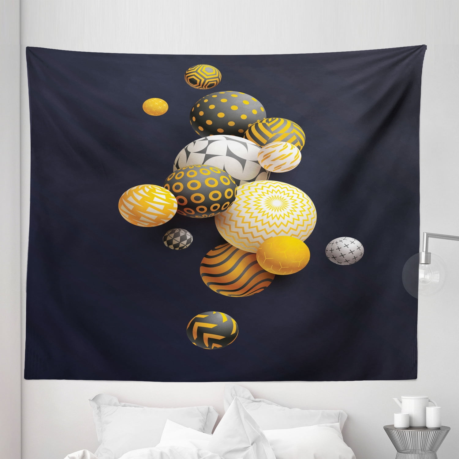 Abstract Tapestry, Modern Balls Contemporary Digital Style Geometric ...