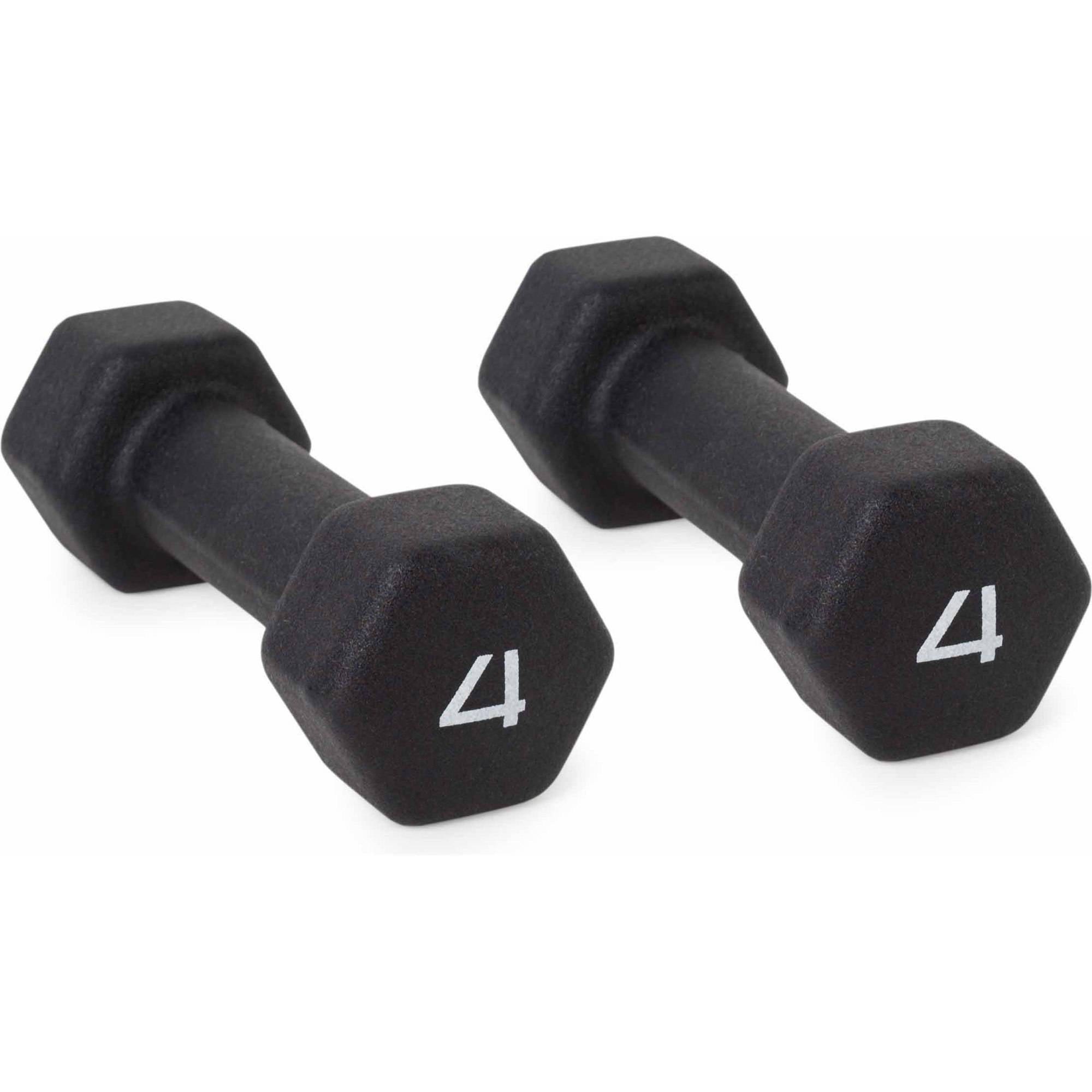 CAP Barbell, 4lb Black Neoprene Dumbbell, Pair - Walmart.com