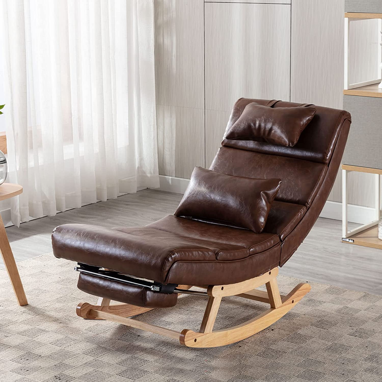 Rocking Lounge Chair, Modern Accent Rocking Glide Chair with Large Back ...