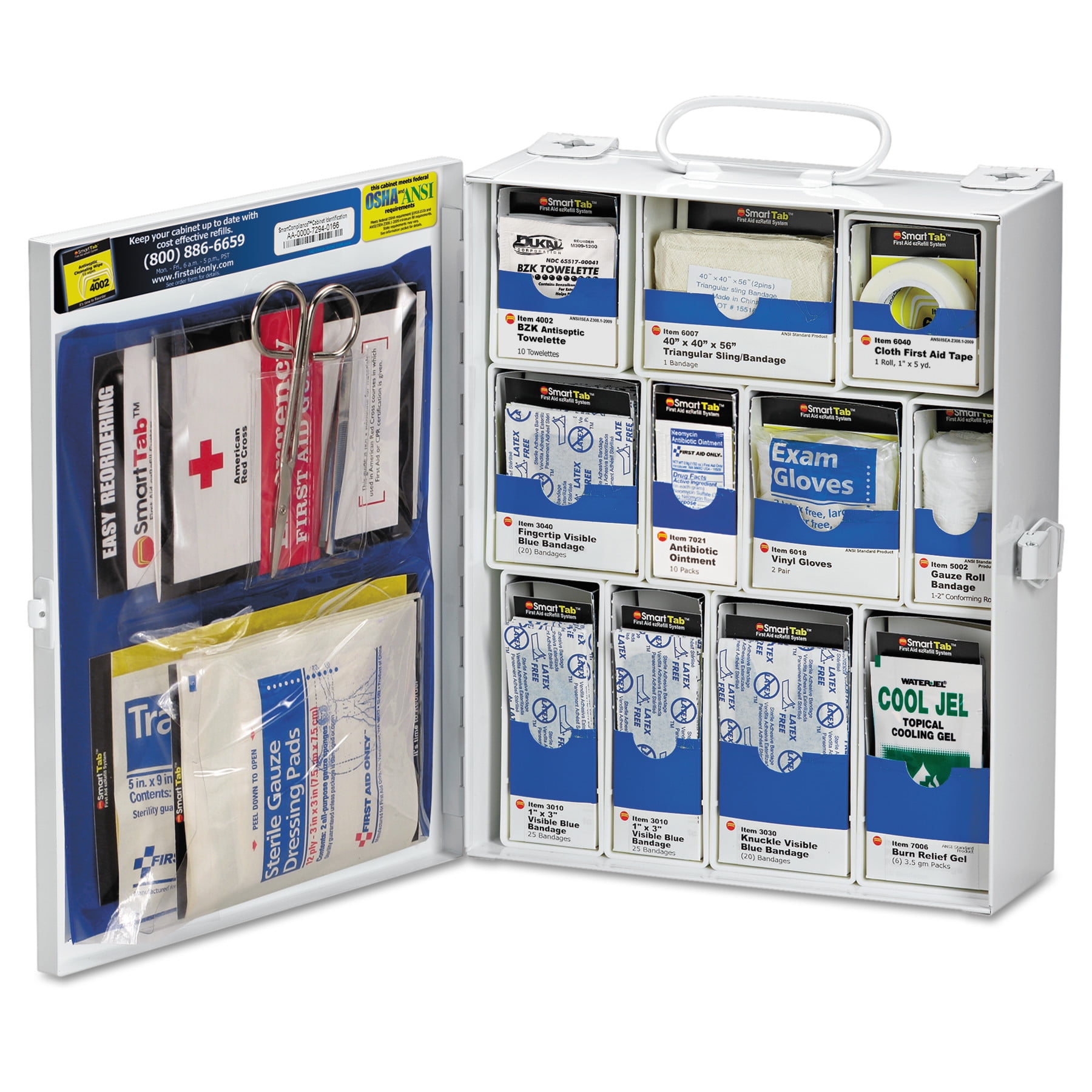 First Aid Only Medium First Aid Kit, 136-Pieces, OSHA Compliant, Metal Case - Walmart.com ...