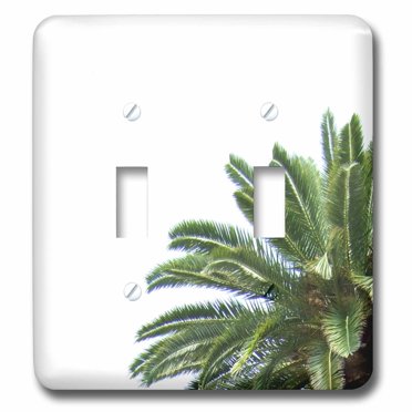 3dRose White and Deep Purple Hawaiian Flowers With Palm Trees Against A ...