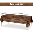 3 Pcs Brown Wood Grain Plastic Tablecloths for Rectangle Tables, Rustic ...