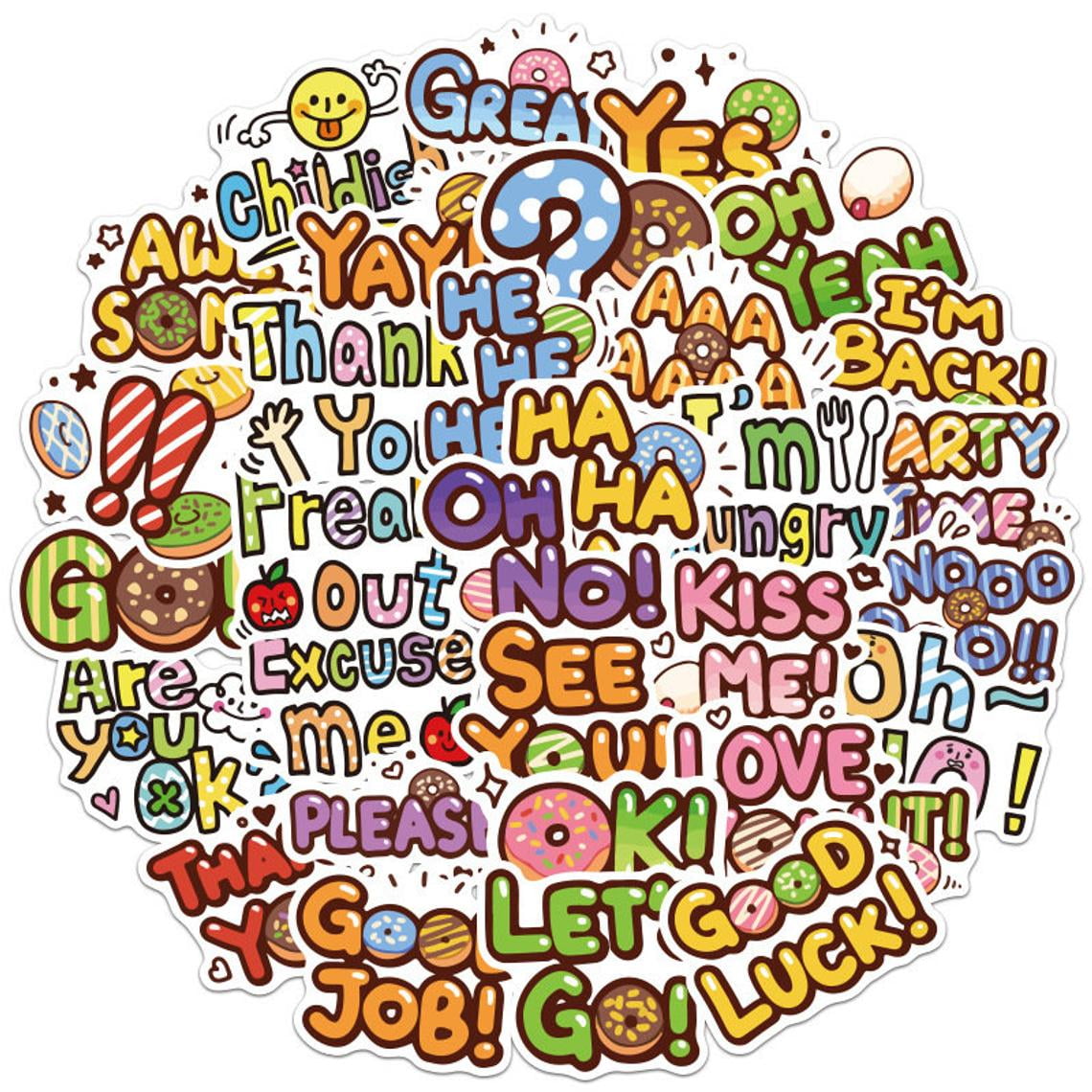 Stickers, 50 PCS Pack, Waterproof Cute Cool Teens Funny Theme Stickers ...