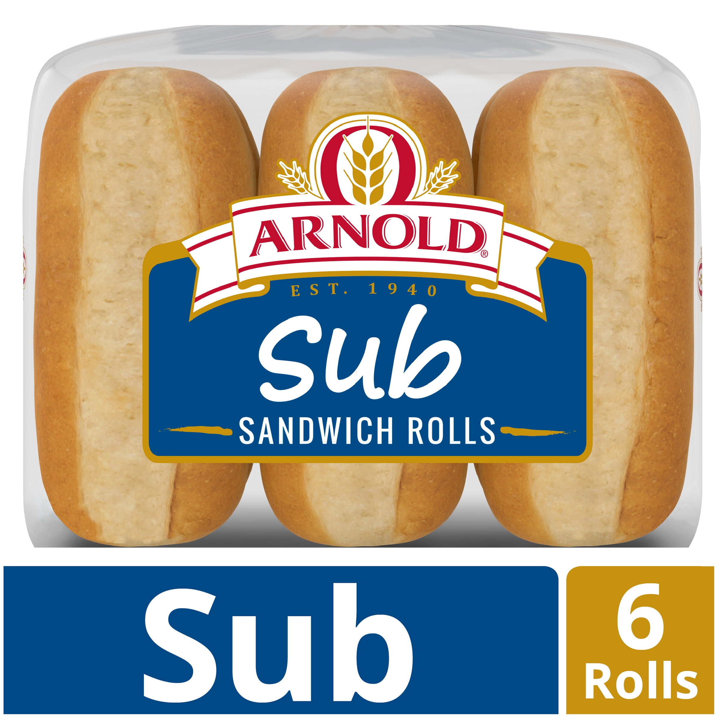 Arnold Premium Sub Rolls, 6 count, 15 oz - Walmart.com - Walmart.com