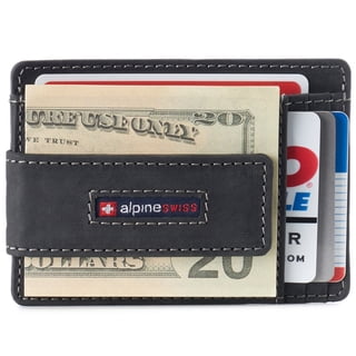 Alpine Swiss Mens RFID Safe Magnetic Money Clip Wallet Slim Front ...