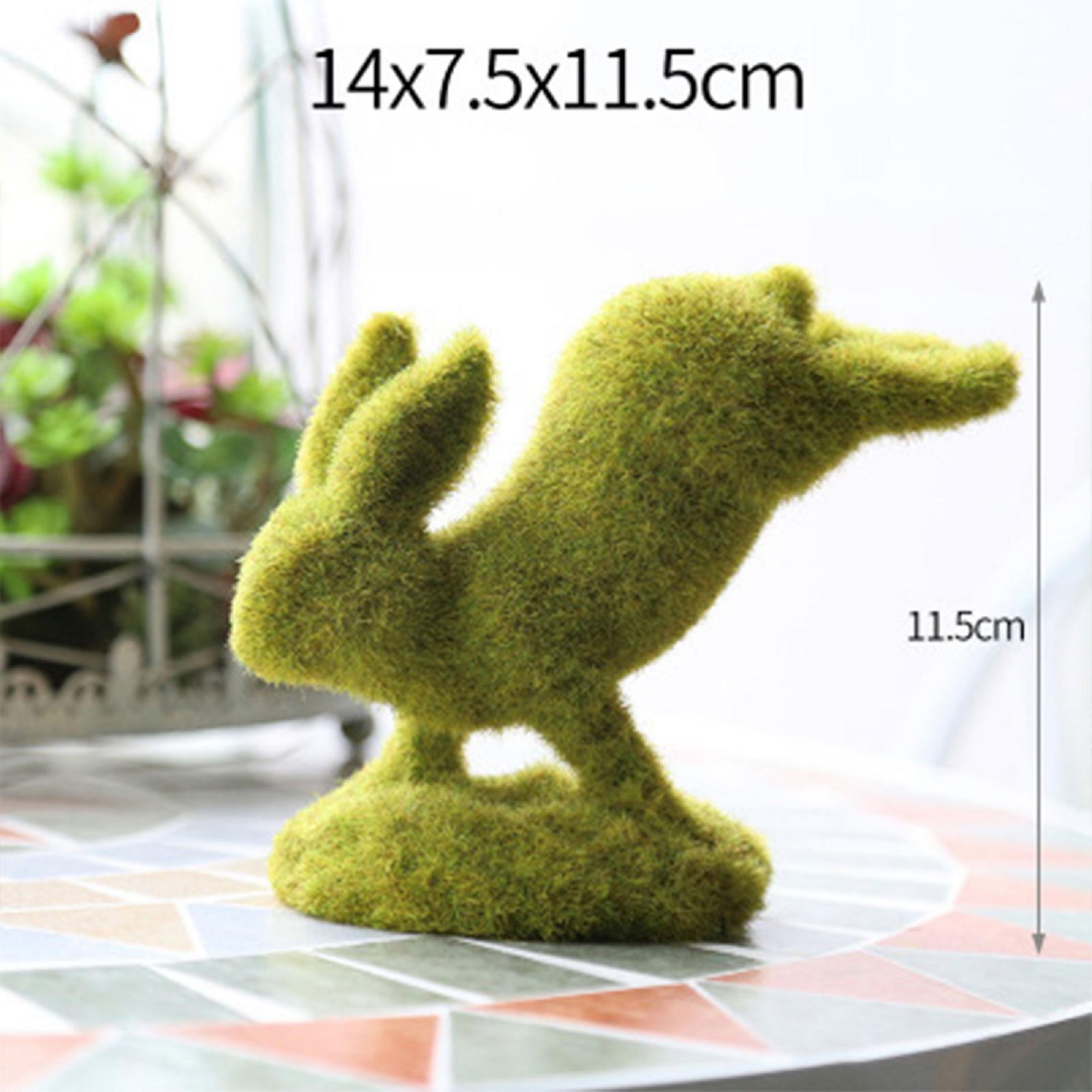 TFFR Easter Bunny Figurine Resin Flocking Rabbit Sculpture Artificial ...