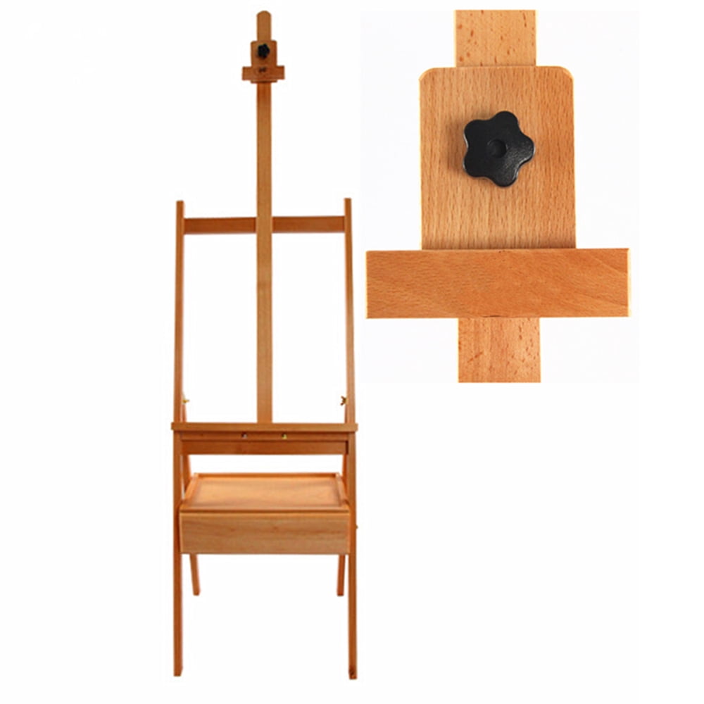 HJ-1A Beech Cabinet Easel Painting with Drawer Burlywood - Walmart.com