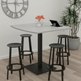 45" Small Arc Rectangle Bistro Height Table Square Metal Base Bar Table ...