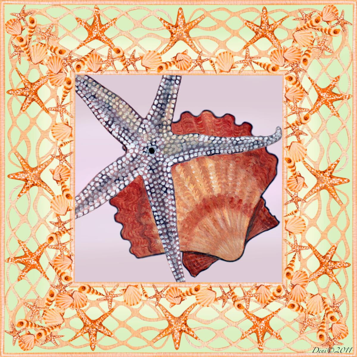 Tile Mural Kitchen Backsplash - Seashell Square 3 - by Denise Freeman ...