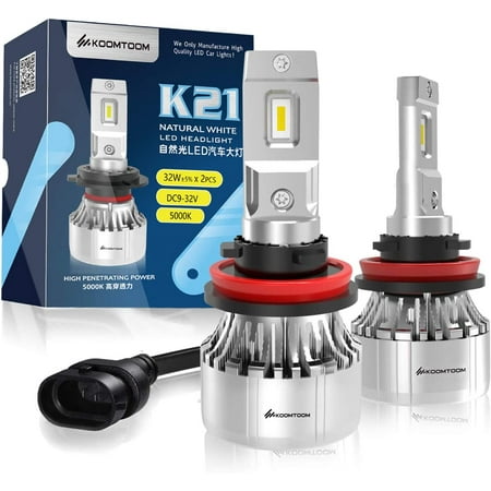 LED Lights 5000K H8 H11 H9 Headlight Bulbs,12000LM 64W 400% Super Brighter LED Headlights ...
