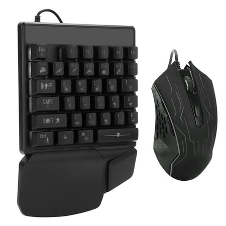 One Handed Keyboard, Manipulator Feel Black Keyboard Mouse Set ...