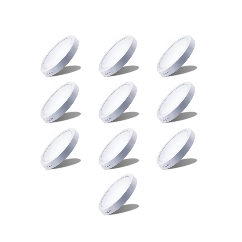 Panel de luces LED, paquete de 10 unidades, redondo, 18 W, luz cálida ...