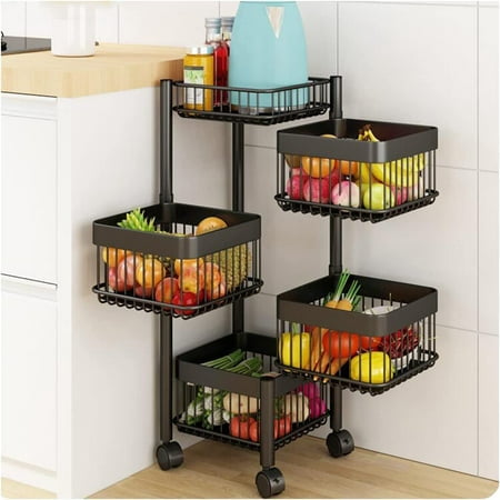 4 Tier Slim Storage Cart Narrow Shelving Unit Organizer Slide Out ...
