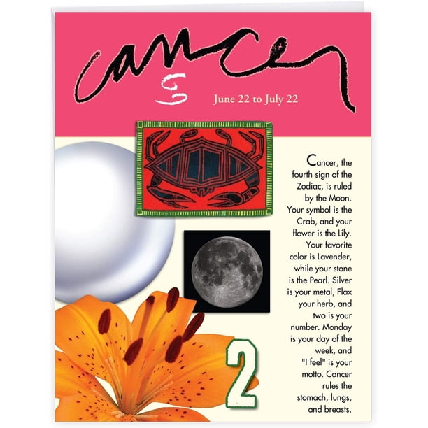 J9445 Cancer Astrological Sign Birthday Card - Famous People, Moto ...