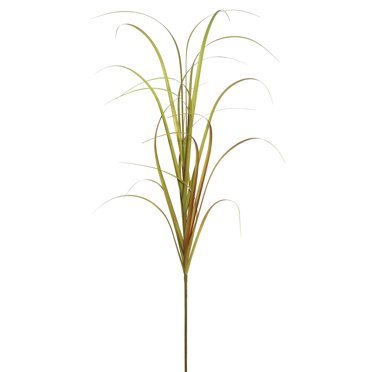 Vickerman 24" PVC Artificial Potted Green Grass with Pomp Balls ...
