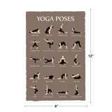 Yoga Poses Reference Chart Studio Gray Thick Paper Sign Print Picture ...
