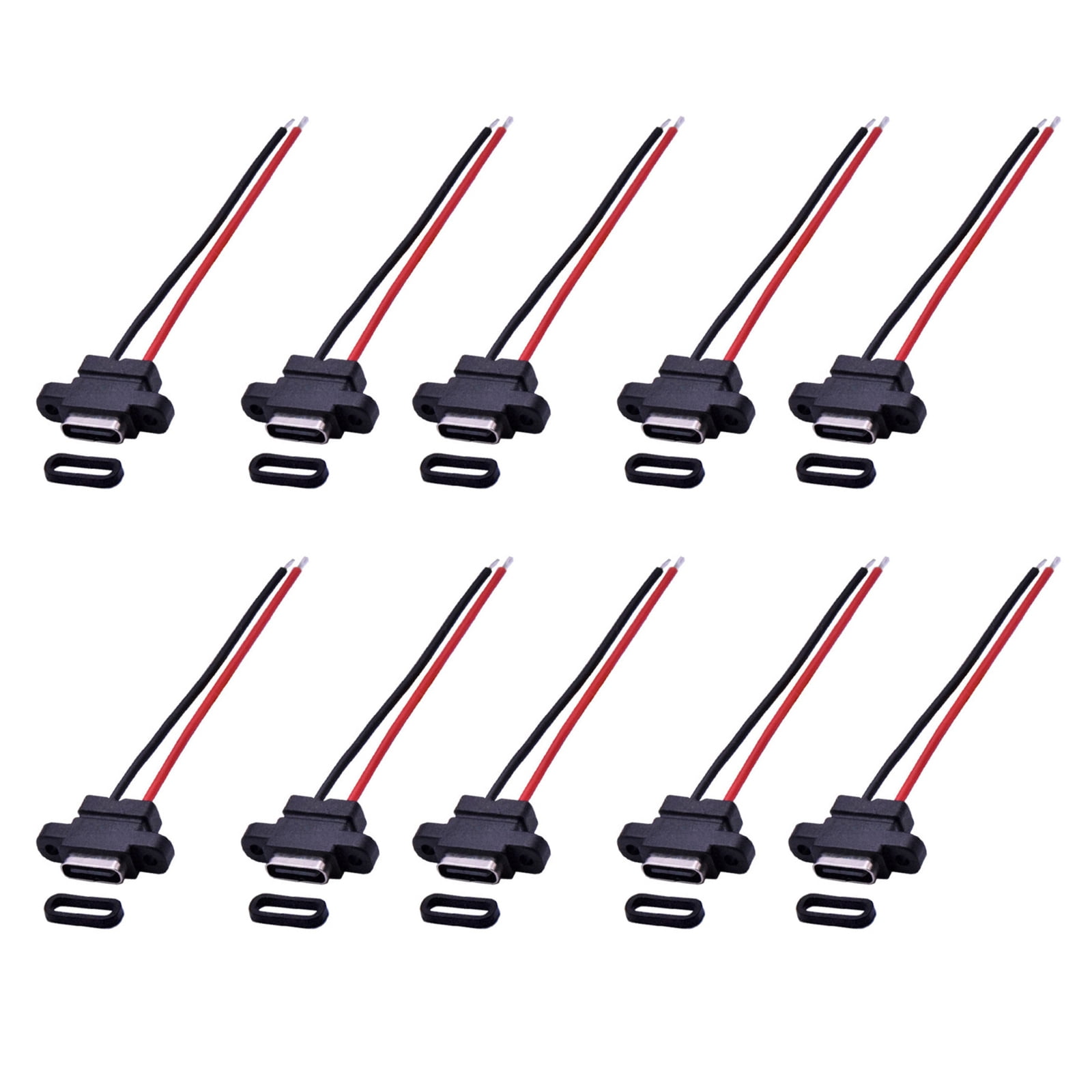 10* Type-C Female Chassis Cable Extension Power Cable USB-C Plug Socket ...