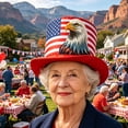 4th Of July Patriotic Top Hat Flag Uncle Style Top Hat With Statue Of ...
