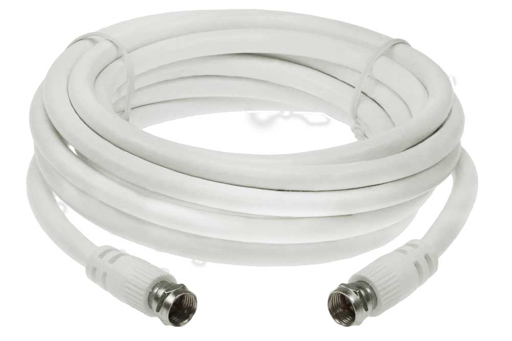 SF Cable RG6 M/M UL F-Type Coaxial Cable, 50 feet - White - Walmart.com