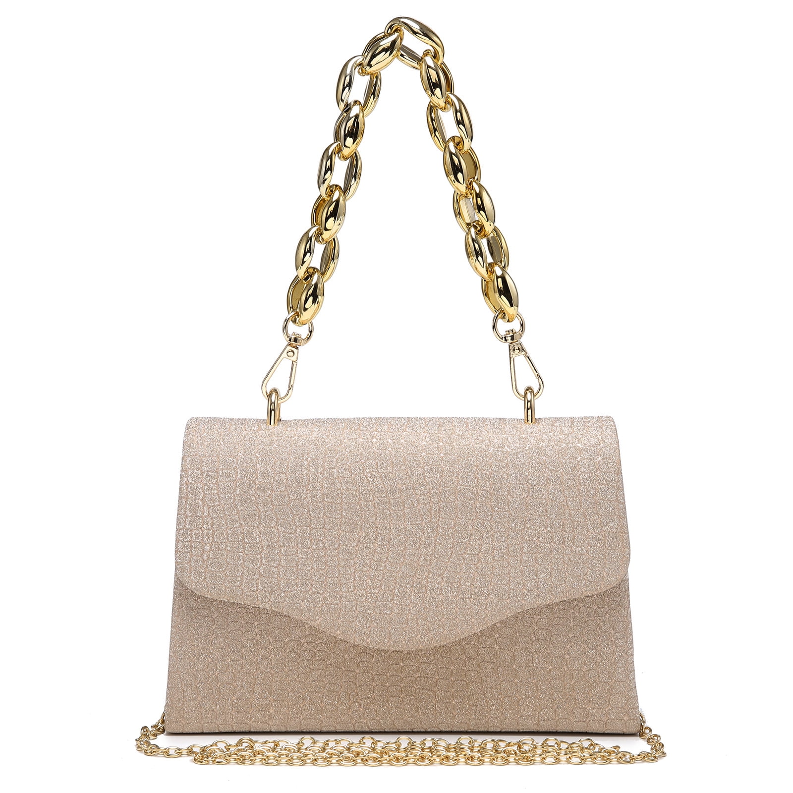 Chain Clutch Purse Glitter Frosted Evening Bag Party Cocktail Prom ...